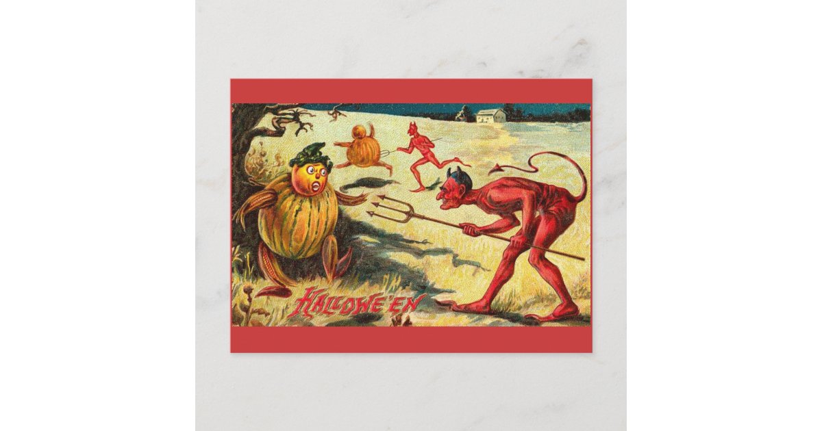 Red Devil Vintage Postcard | Zazzle
