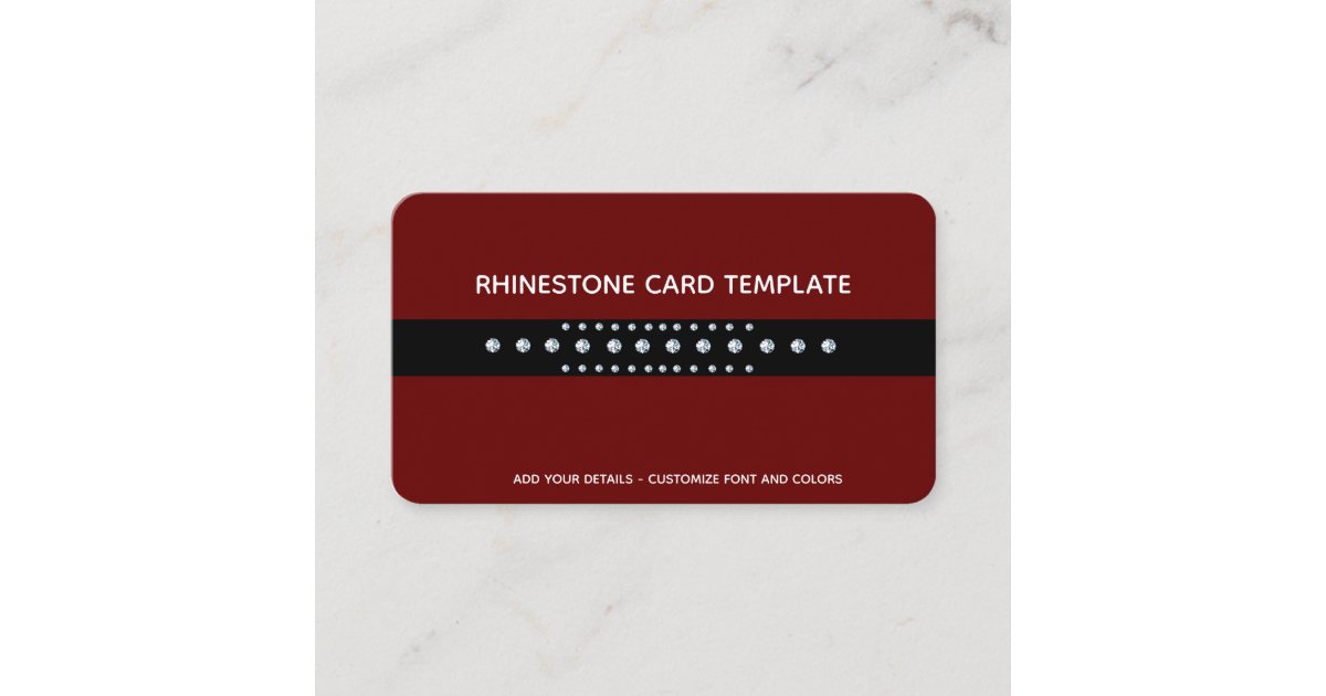 Red Diamond Designs - Rhinestone Business Card | Zazzle