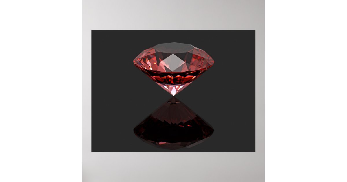 Red diamond ruby poster | Zazzle