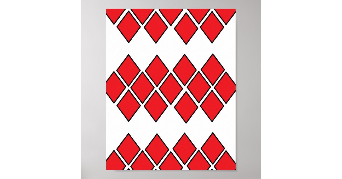 Red diamond shapes poster | Zazzle