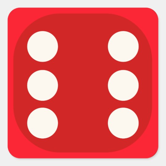 Red Dice Die Roll Six Square Seal | Zazzle.com