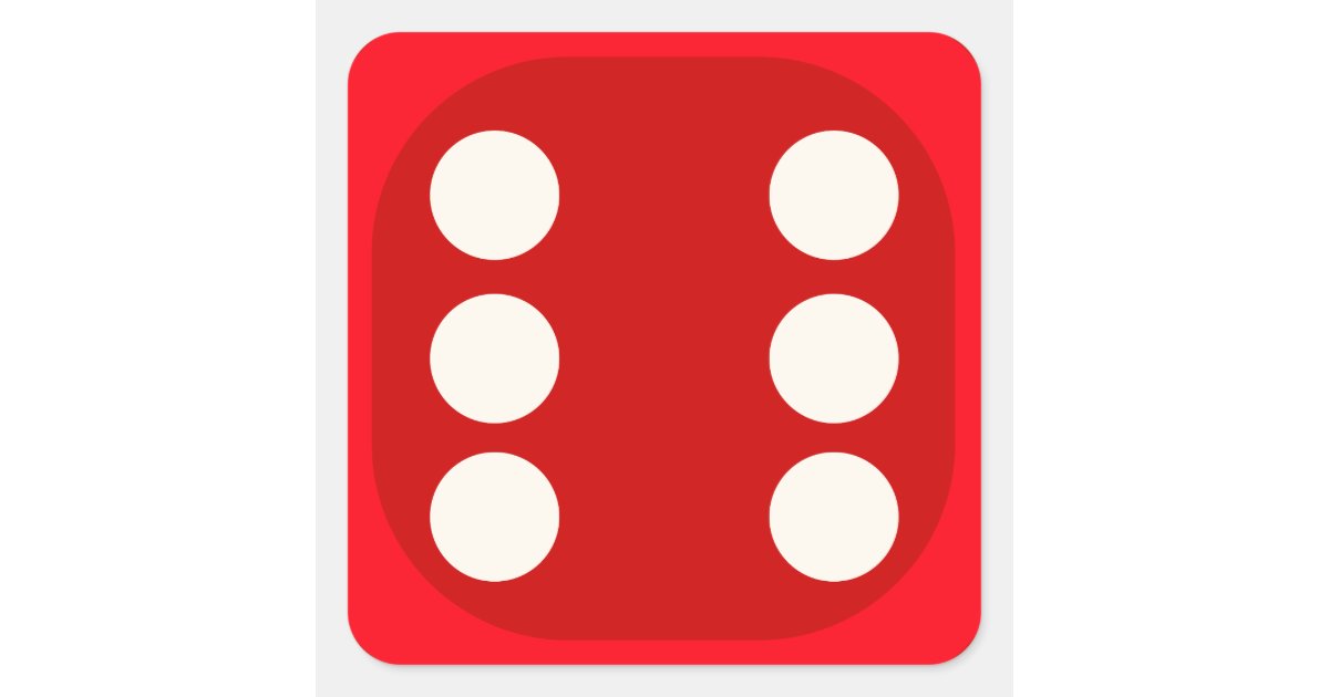 Red Dice Die Roll Six Square Seal | Zazzle.com