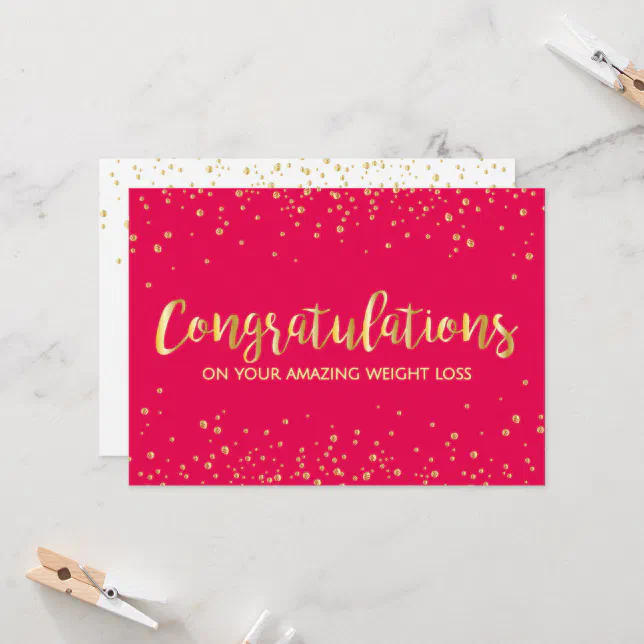 Red Diet Slimming Club Weight Loss Congratulations Card | Zazzle