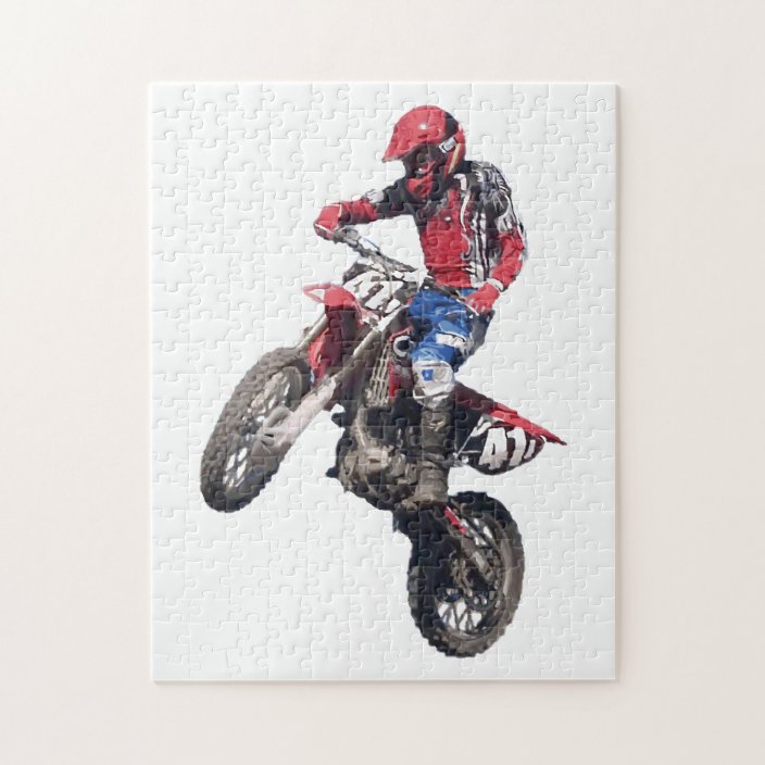Red Dirt Bike Jigsaw Puzzle | Zazzle.com