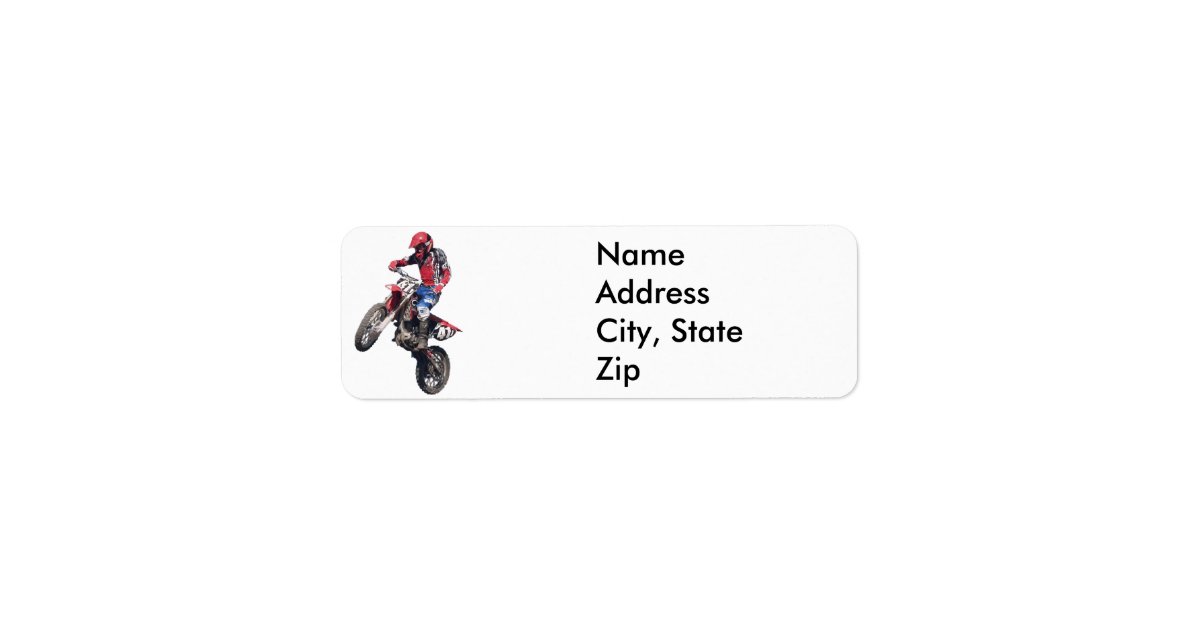 Red Dirt Bike Label | Zazzle