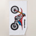 Red dirt bike motorcycle beach towel | Zazzle