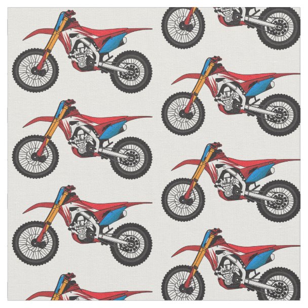 Boys motorcycle motif fabric | Zazzle