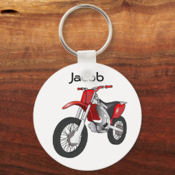 Red Dirt Bike Motorcycle Keychain | Zazzle