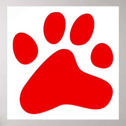 Red Dog Paw Poster | Zazzle
