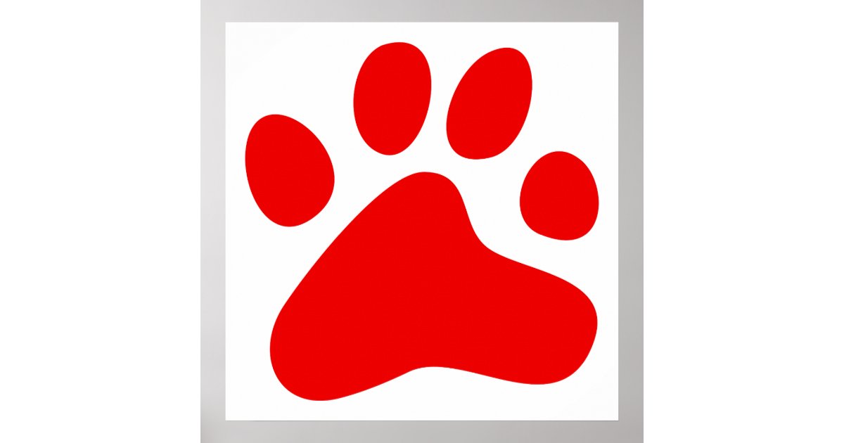 Red Dog Paw Poster | Zazzle