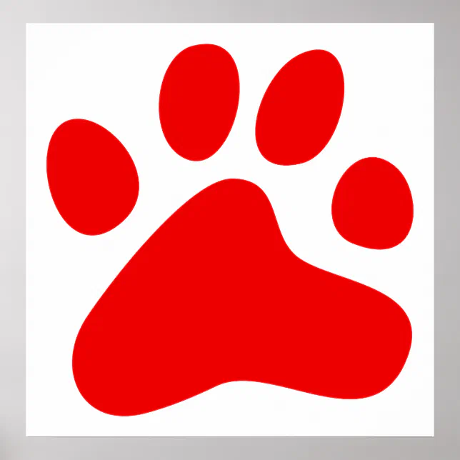 Red Dog Paw Poster | Zazzle