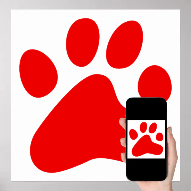 Red Dog Paw Poster | Zazzle
