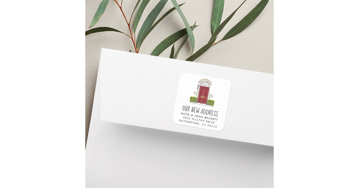 Red Door Moving Announcement Stickers | Zazzle