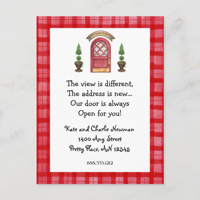 Red Door New Address Postcard | Zazzle