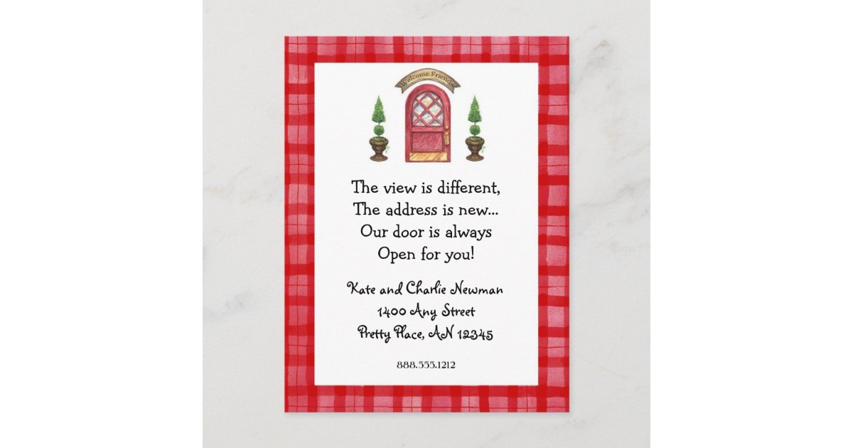 Red Door New Address Postcard | Zazzle