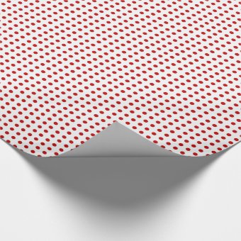 Red Dot Pattern on White Gift Wrapping Paper | Zazzle
