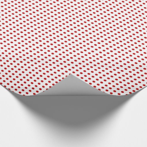 Red Dot Pattern on White Gift Wrapping Paper | Zazzle