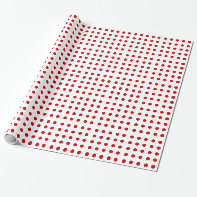 Red Dot Pattern on White II Gift Wrapping Paper | Zazzle