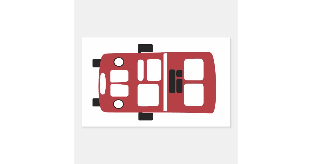 Red double decker bus rectangle sticker | Zazzle