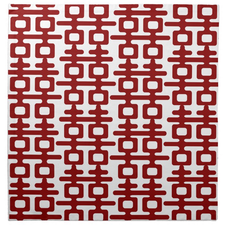 Red Double Happiness Pattern Chic Chinese Wedding Napkin | Zazzle