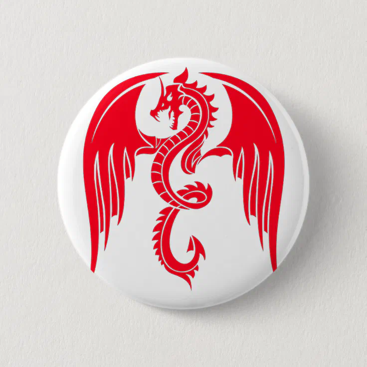 Red Dragaon Red Dragon Button | Zazzle
