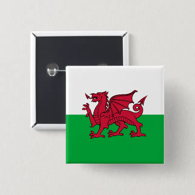 Red Dragon Celtic Flag of Wales & Welsh Button | Zazzle