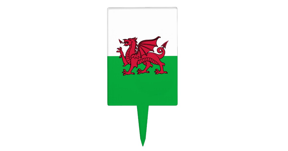 Red Dragon Celtic Flag of Wales & Welsh Cake Topper | Zazzle