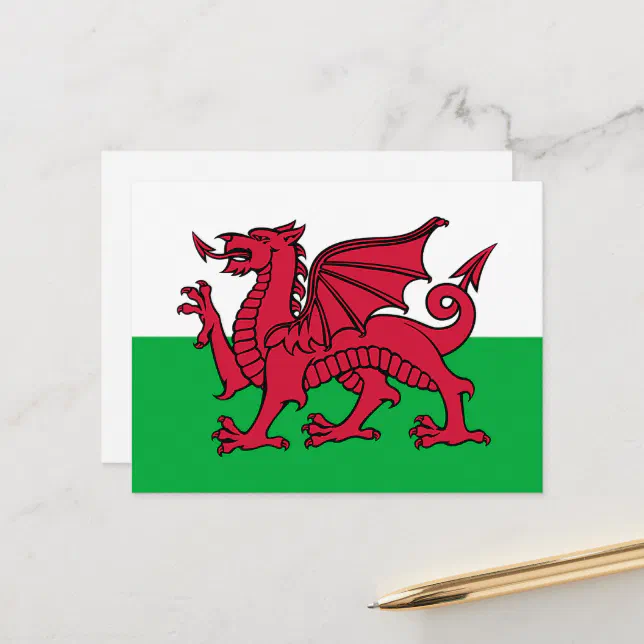 Red Dragon Celtic Flag of Wales & Welsh Postcard | Zazzle