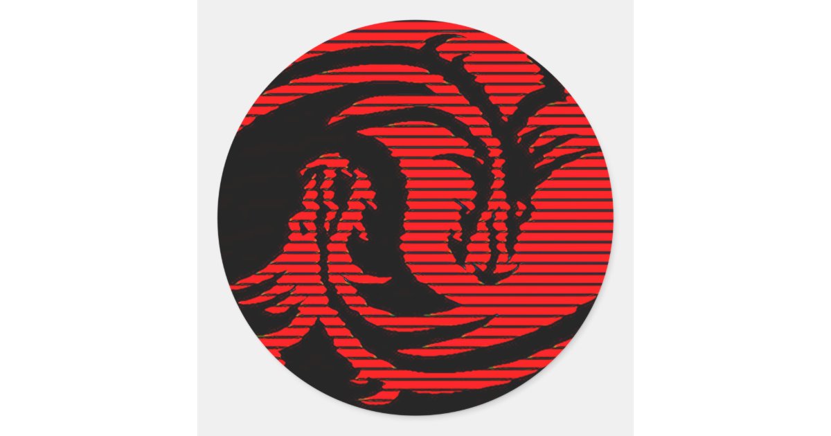 Red dragon classic round sticker | Zazzle