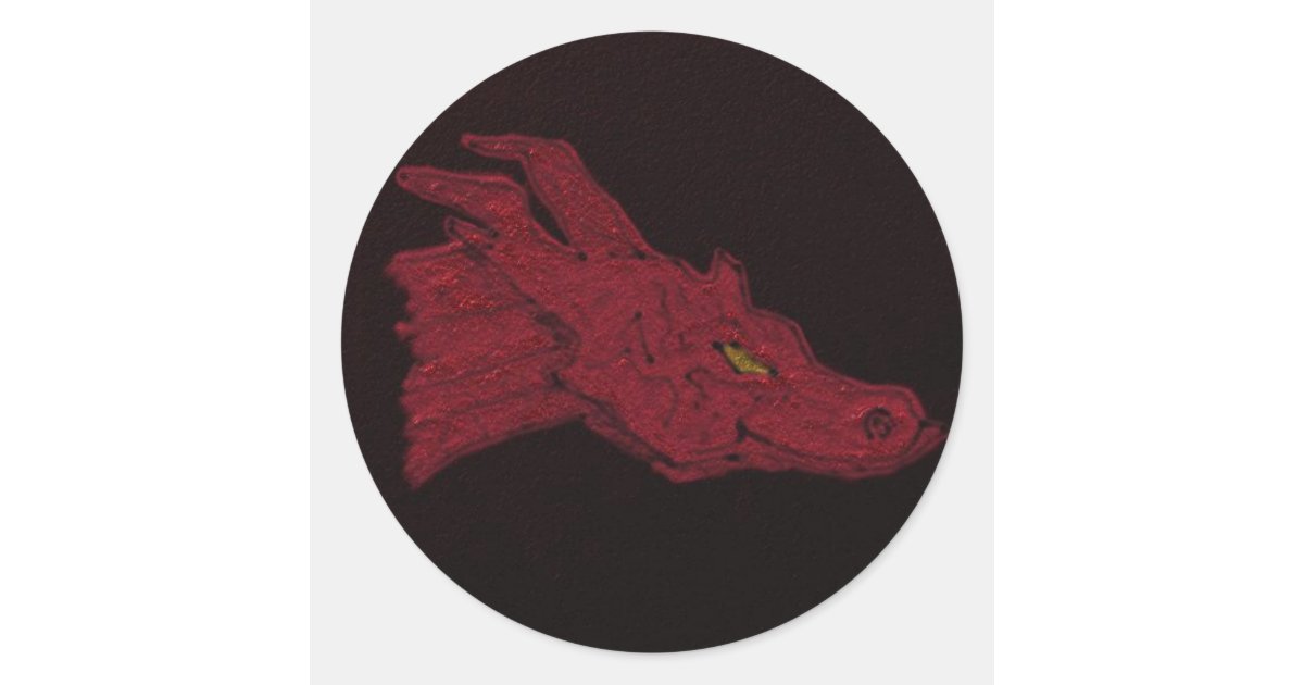 Red Dragon Classic Round Sticker | Zazzle