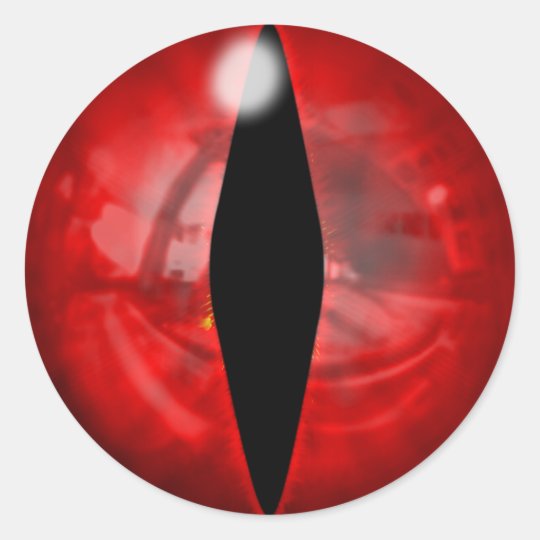 Red Dragon Eye Classic Round Sticker | Zazzle.com