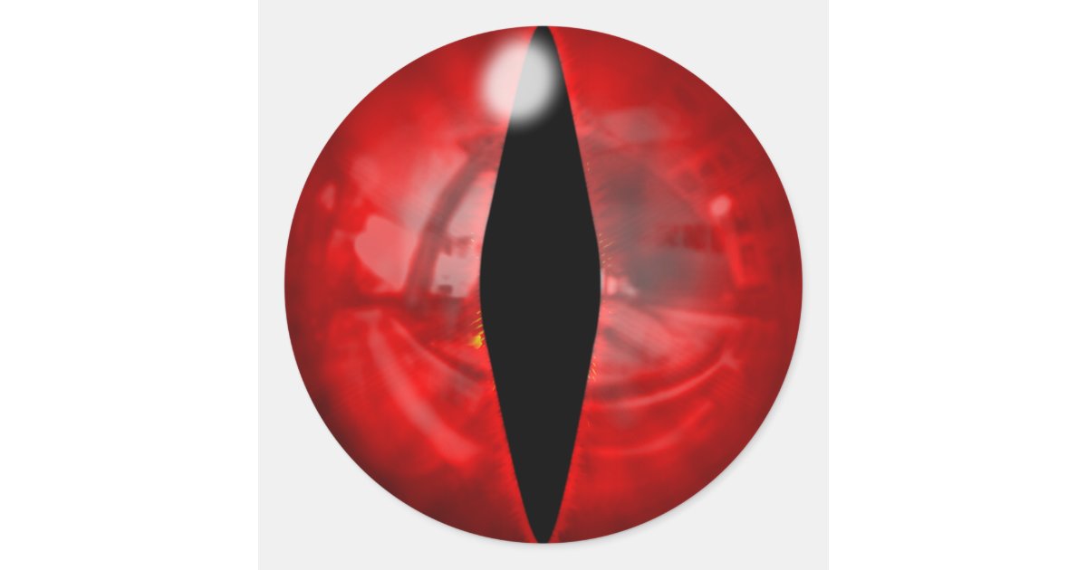 Red Dragon Eye Classic Round Sticker | Zazzle