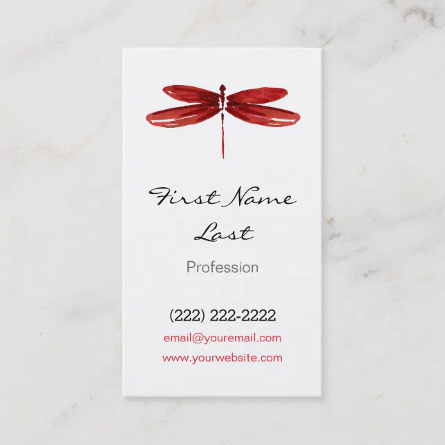 Red Dragon Fly Business Card | Dragonfly Cards | Zazzle