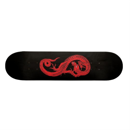 Red Dragon on Black Skateboard | Zazzle.com