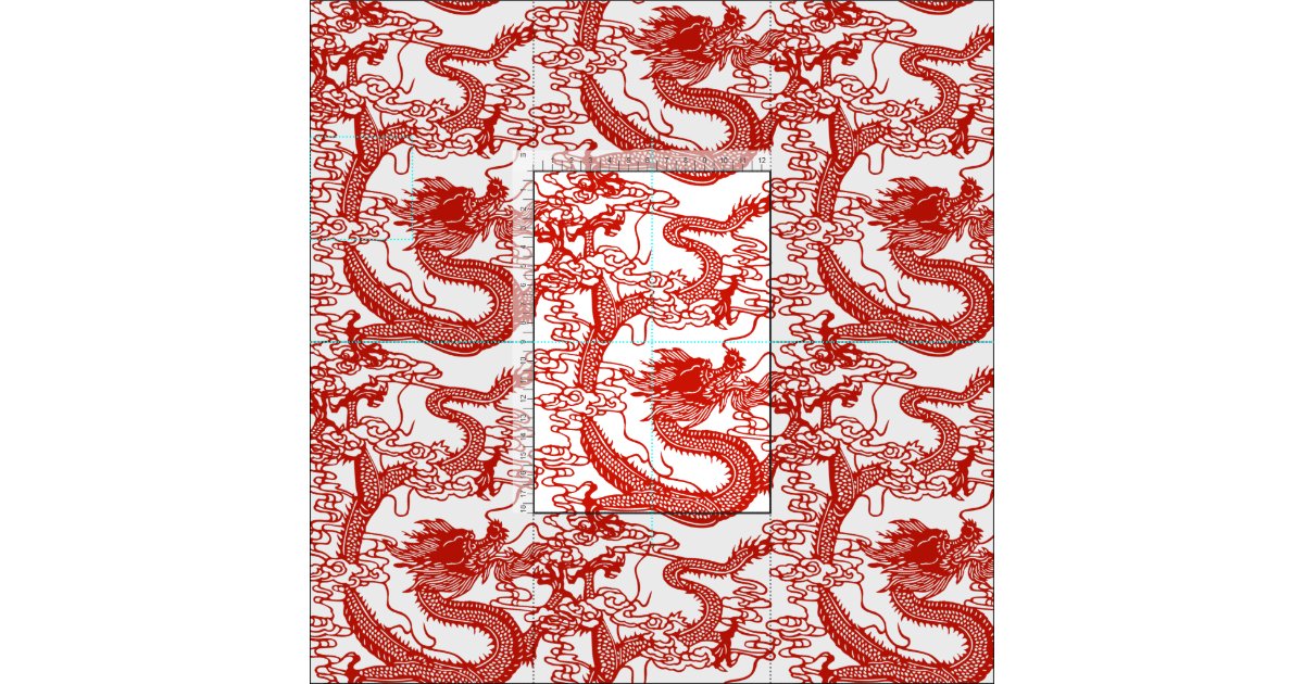 Red Dragon Pattern Fabric | Zazzle