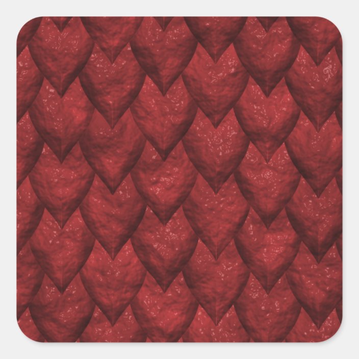 Red Dragon Scales Square Sticker | Zazzle.com