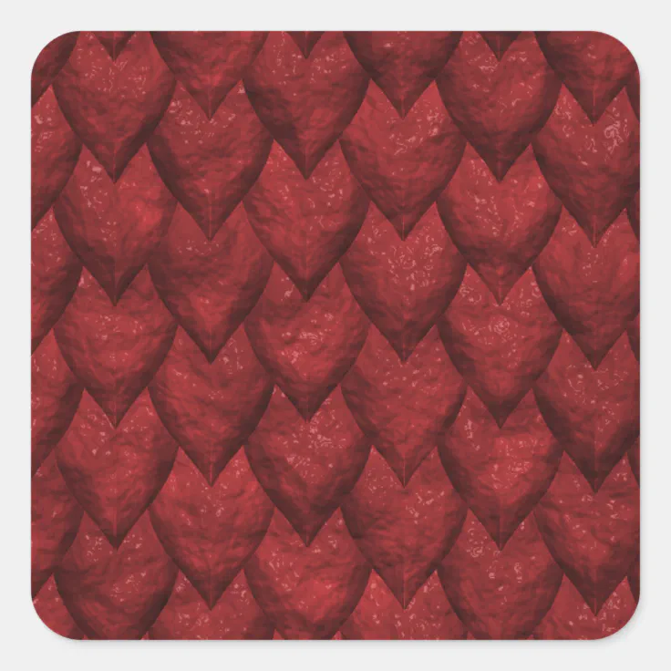 Red Dragon Scales Square Sticker | Zazzle