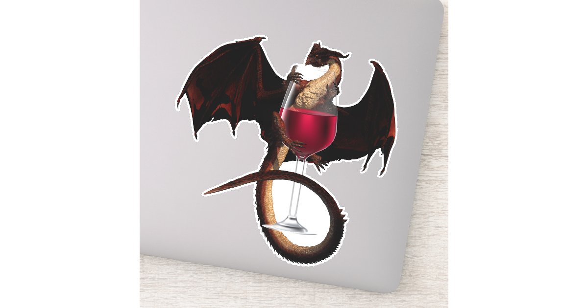 Red Dragon Wine loving Sticker | Zazzle