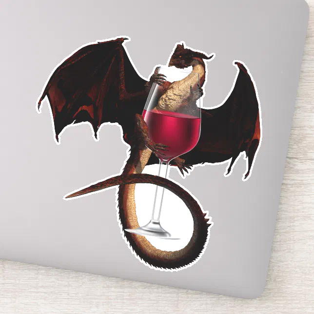 Red Dragon Wine loving Sticker | Zazzle