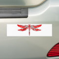 Red Dragonfly Bumper Sticker | Zazzle