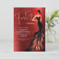 Red Dress 40 and Fabulous Elegant Birthday Invitation | Zazzle