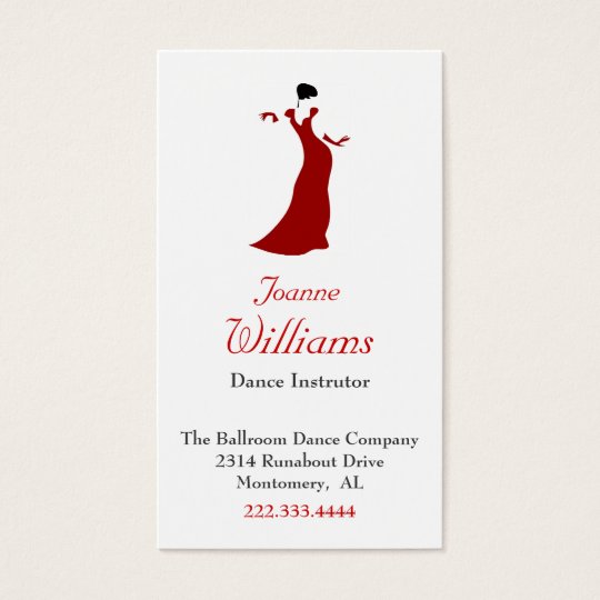 Red Dress Ballroom Dance Business Card | Zazzle.com