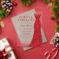 Red Dress Forty & Fabulous 40th Birthday Party Acrylic Invitations | Zazzle