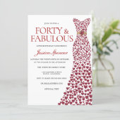 Red Dress Forty & Fabulous 40th Birthday Party Invitation | Zazzle