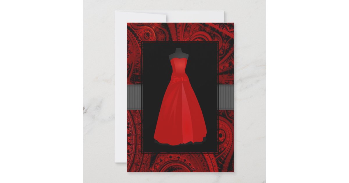 Red Dress Invitations | Zazzle
