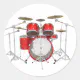 Red Drum Kit: Classic Round Sticker | Zazzle