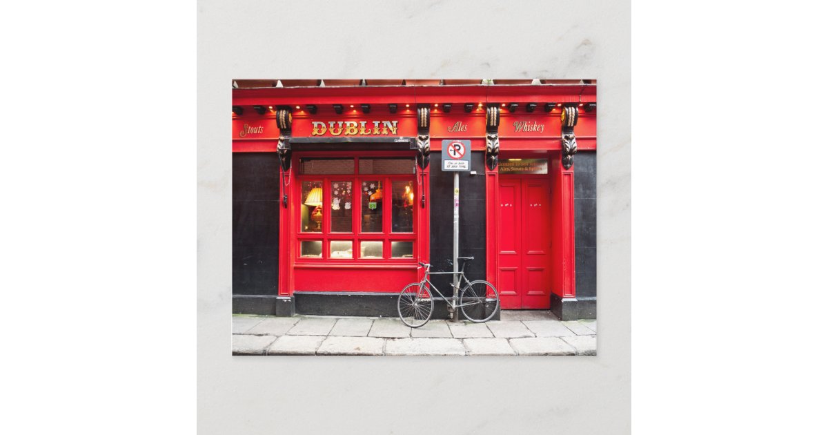Red Dublin Pub Postcard | Zazzle