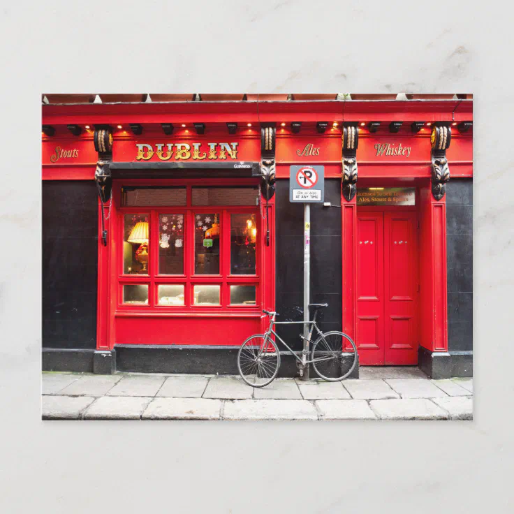 Red Dublin Pub Postcard | Zazzle