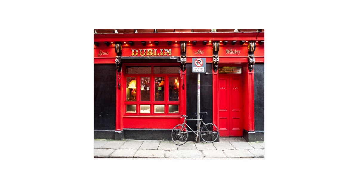 Red Dublin Pub Postcard | Zazzle.com
