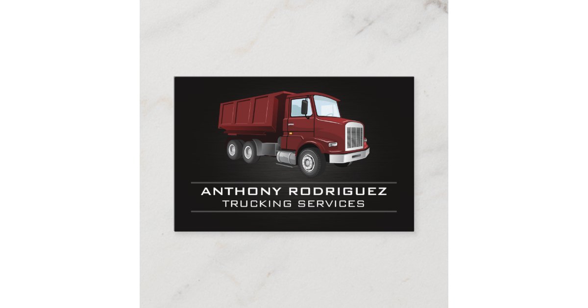 Red Dump Truck | Construction Vehicle Business Card | Zazzle